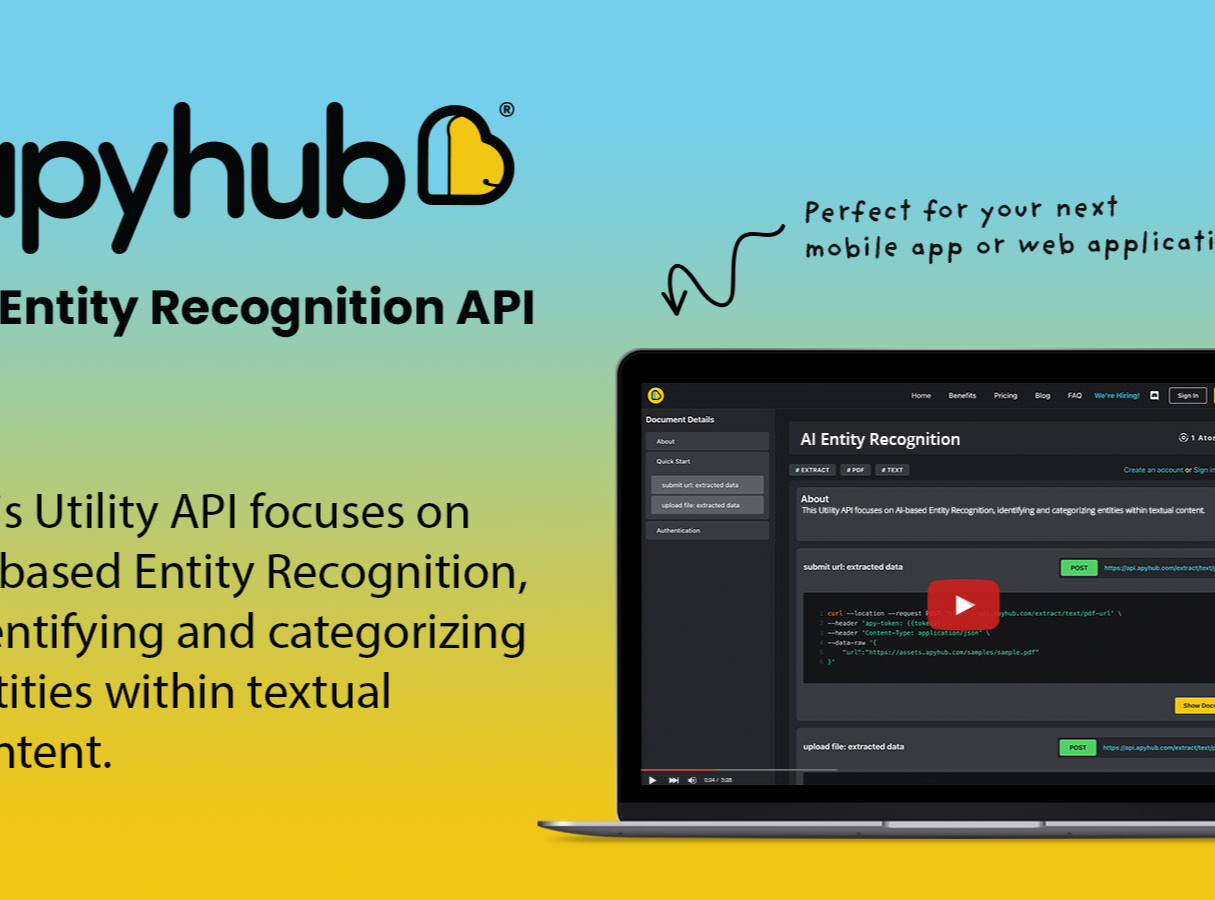 API for Identifying Entities in Text - ApyHub
