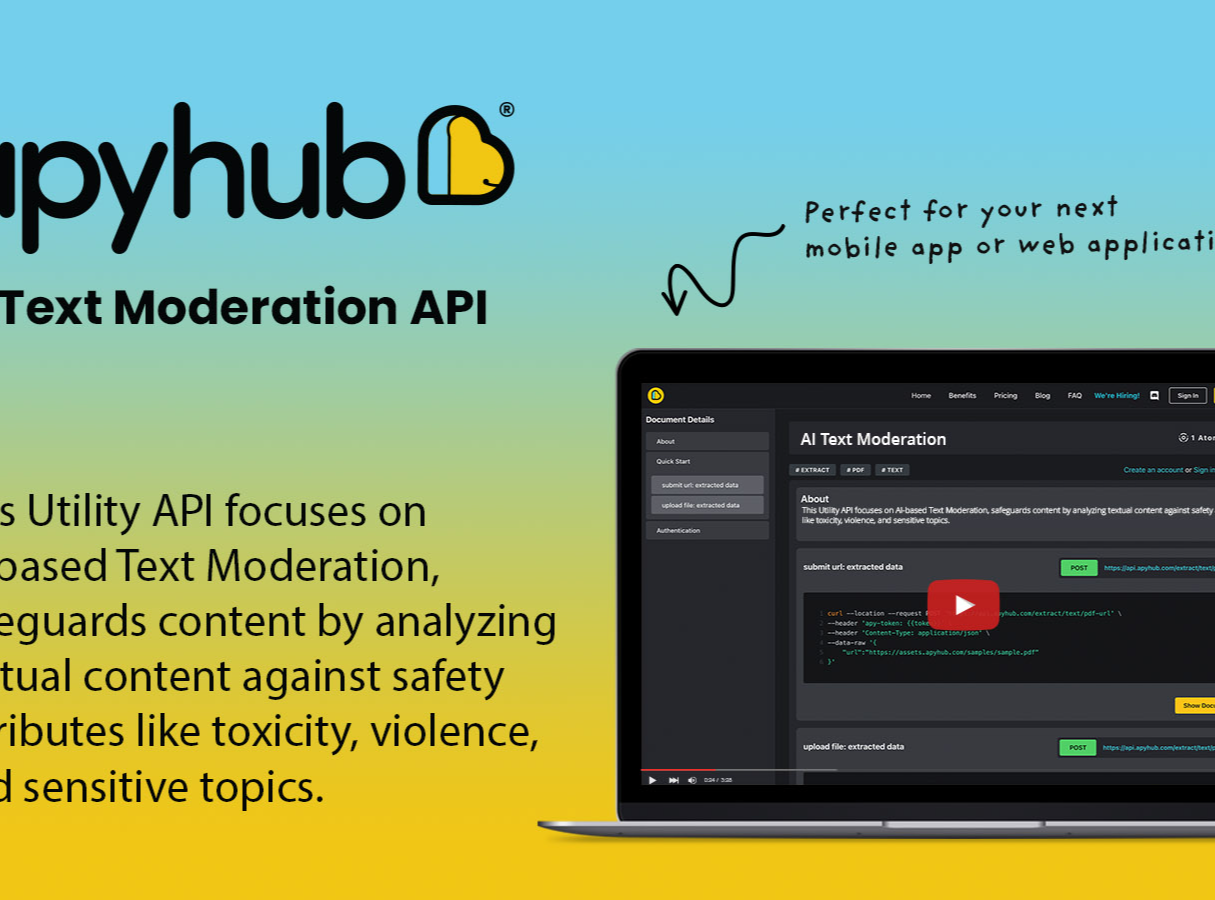 API for Text Moderation - ApyHub