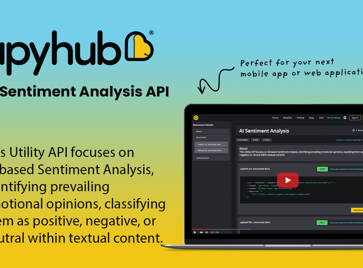 API for Sentiment Analysis from Text - ApyHub